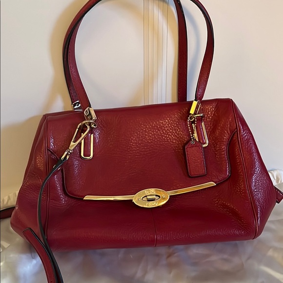 Coach | Bags | Coach Red Leather Handbag | Poshmark